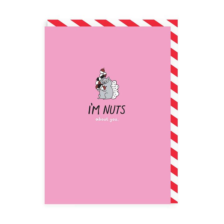 Ohh Deer Nuts About You Enamel Pin Greeting Card - Mrs Best Paper Co.